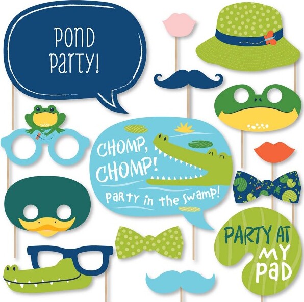 Big Dot of Happiness Pond Pals - Frog, Alligator, Turtle, Beaver and ...