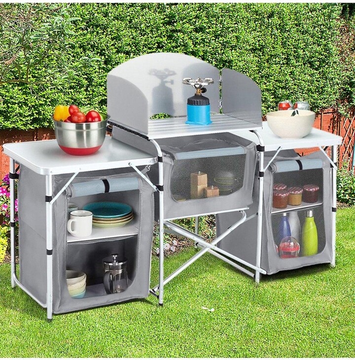 Living and Home Outdoor Portable Camping Kitchen Stand Unit Storage ...