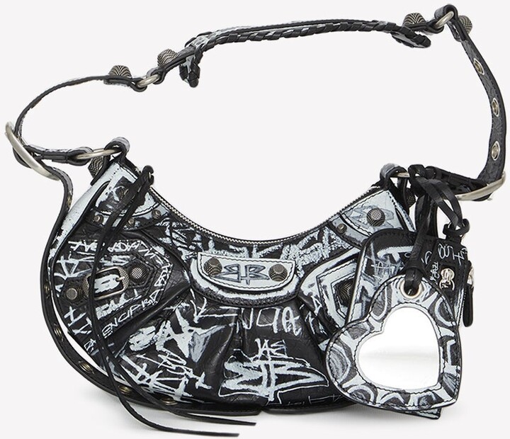 Balenciaga XS Le Cagole Graffiti Shoulder Bag - ShopStyle