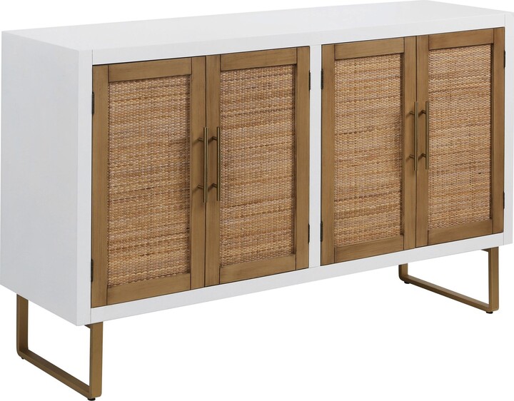 Stylecraft Tweed & White - Four Rattan Door Wooden Cabinet - ShopStyle ...