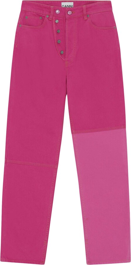 Ganni Overdyed Cutline Denim - ShopStyle Jeans