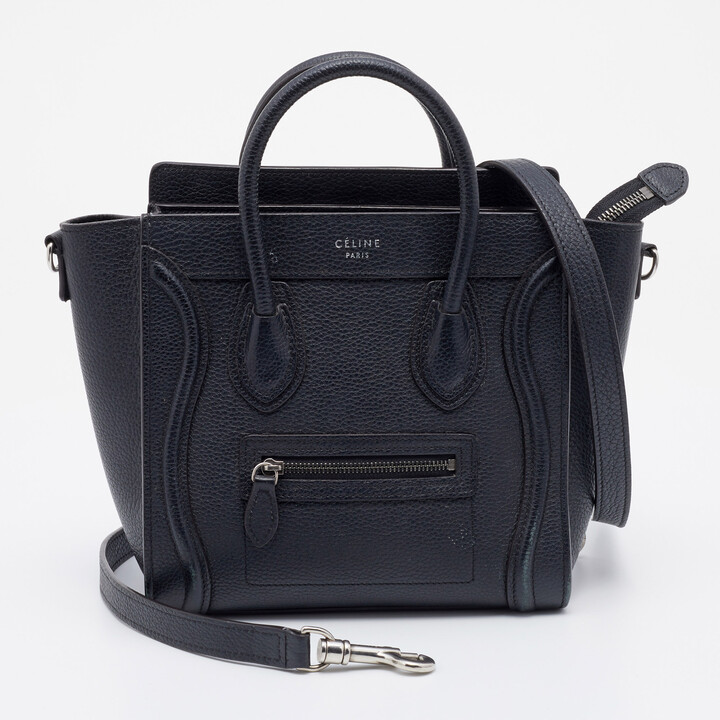 Celine Black Leather Nano Luggage Tote - ShopStyle