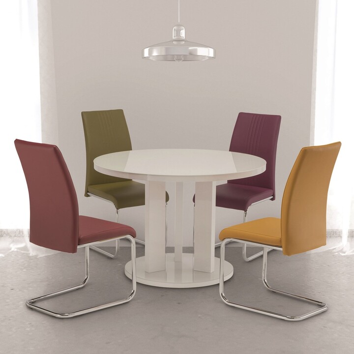 Dunelm Ellie 4 Seater Round Dining Table White - ShopStyle