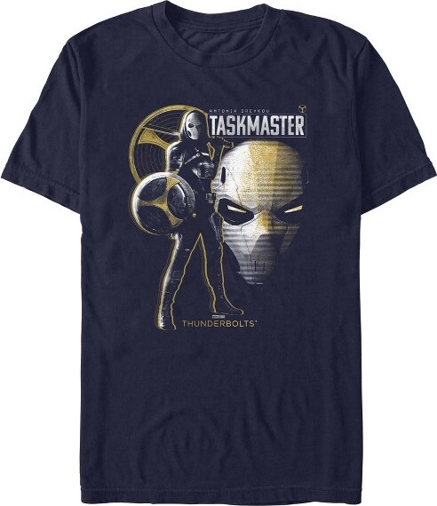Marvel Mens Thunderbolts Distressed Taskmaster Pose T Shirt - Navy Blue ...