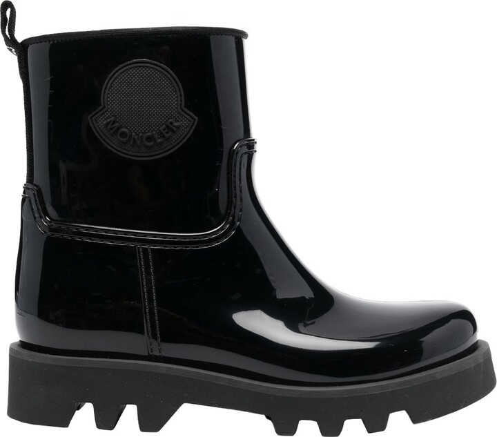 Moncler Woman Ginette Shiny Black Ankle Boot - ShopStyle