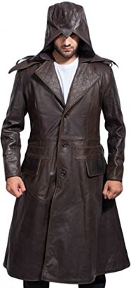 Jorde Calf Mens Assassin Creed Real Leather Trench Costume Coat-Mens ...