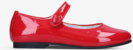 Papouelli Girls Red Kids Angelica Patent-leather Shoes 7-8 Years ...