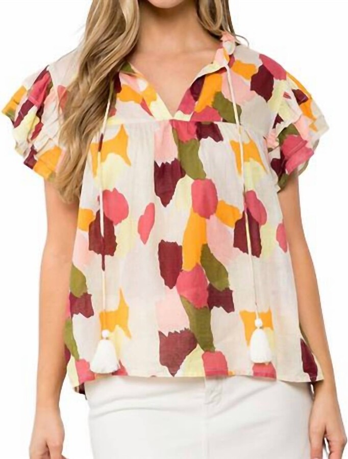 Thml Multi Spotted Top In Pink - ShopStyle