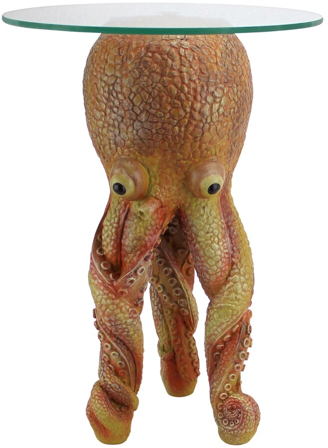 Design Toscano Ollie, the Octopus Glass Topped Sculptural Table ...