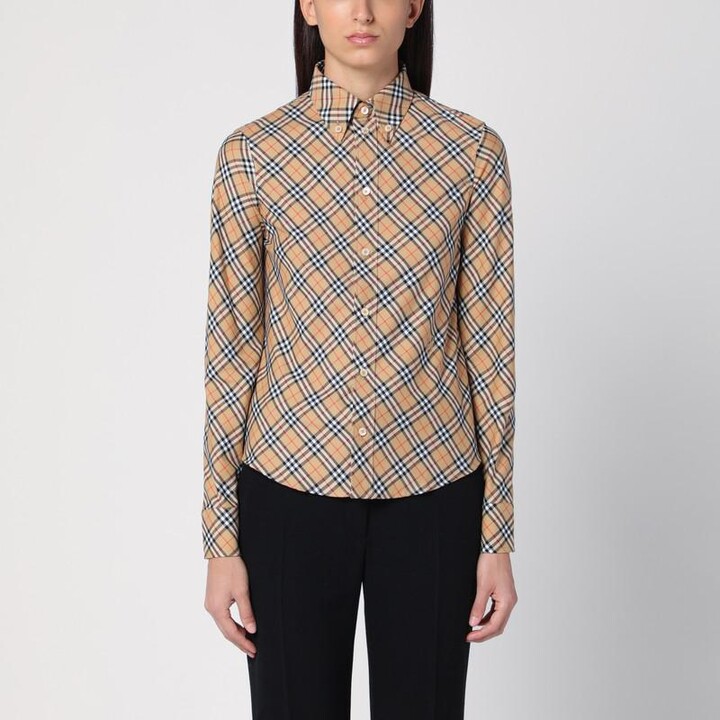 Burberry Button-Down Shirt With Check Pattern - ShopStyle