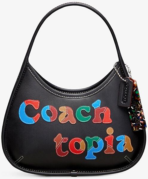 Coachtopia Womens Black Multi Logo-appliqué Upcrafted-leather Shoulder ...