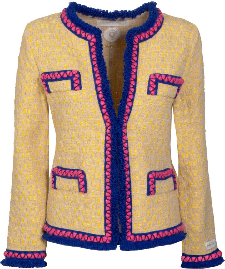 The Extreme Collection Merino Wool And Alpaca Yellow Tweed Jacket With ...