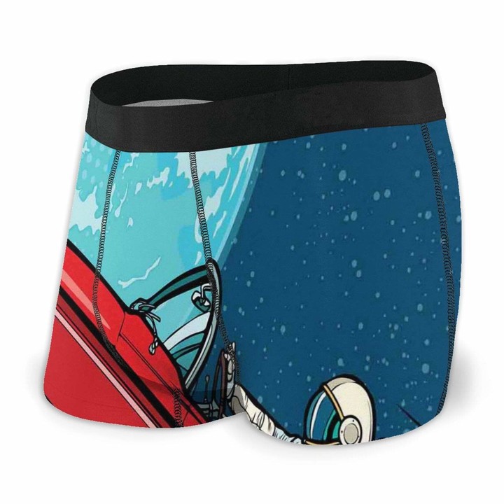 Moruolin Mens Funny Boxers Shorts Underwear Cosmonaut Driving A Car To ...