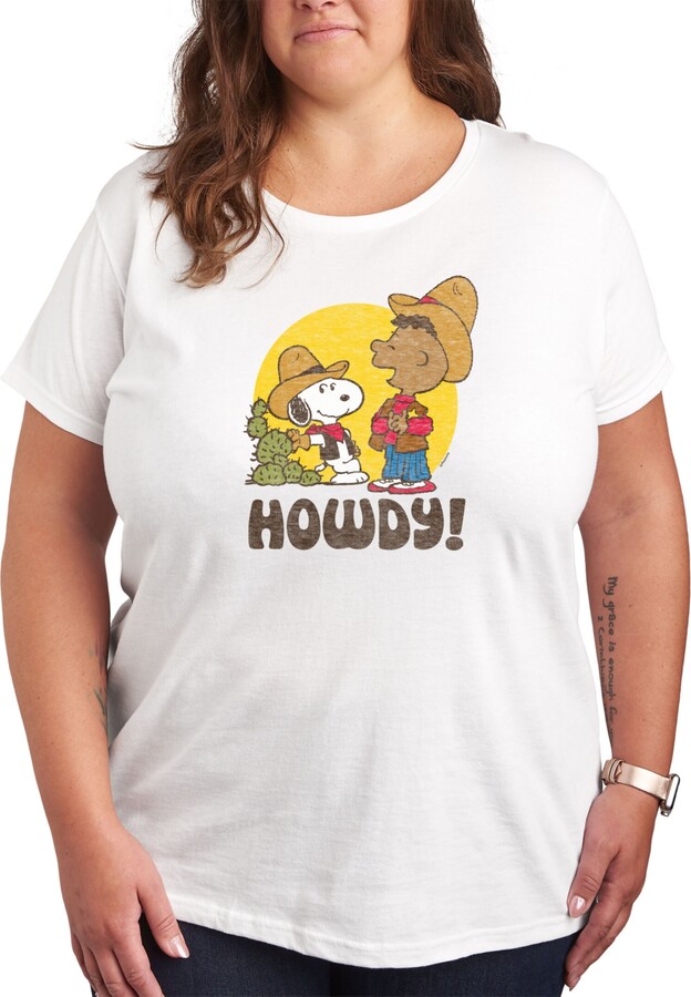 Hybrid Apparel Air Waves Trendy Plus Size Peanuts Snoopy & Franklin ...
