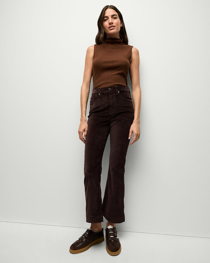 Veronica Beard Carson Velvet Kick-Flare Pant - ShopStyle