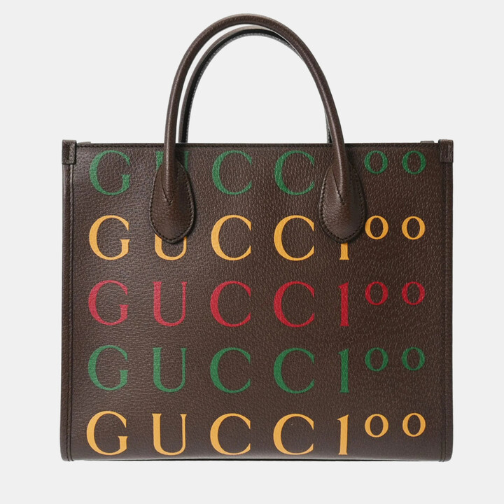 Gucci Brown Leather 100th Anniversary Tote - ShopStyle
