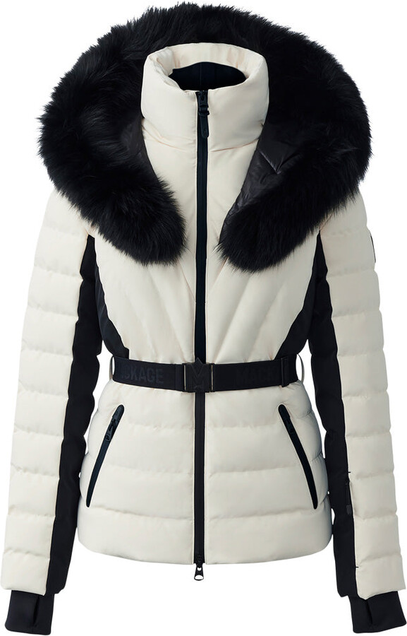 Mackage Elita Down Ski Jacket With Removable Blue Fox Fur Trim - ShopStyle