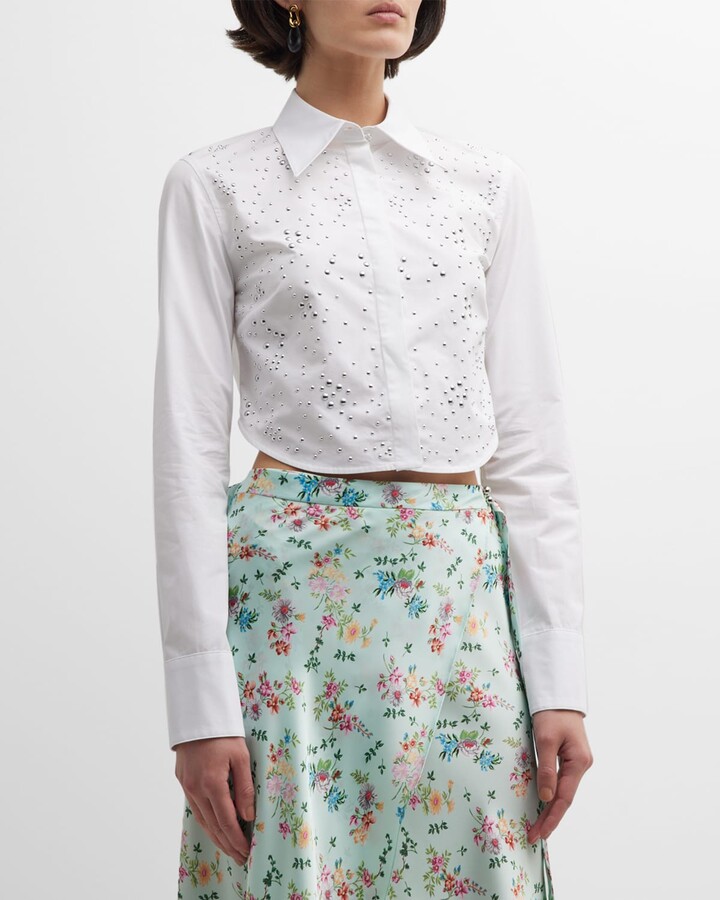 Paco Rabanne Cotton Button-Front Shirt with Grommet Details - ShopStyle ...