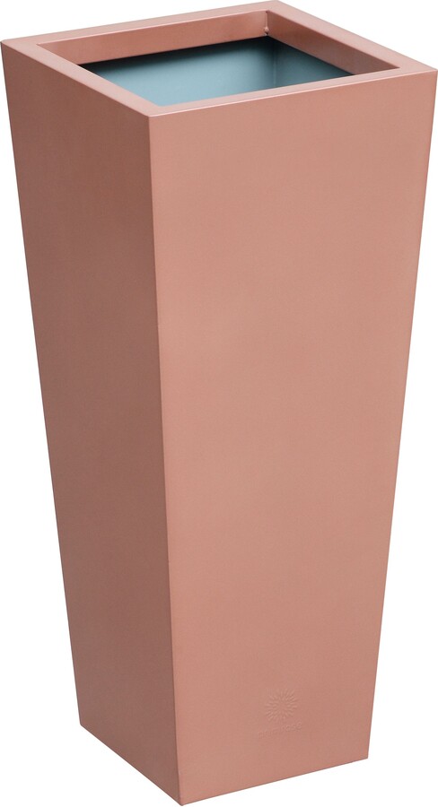 Primrose Outdoor Zinc Flared Square Planter Copper Finish Plant Pot ...