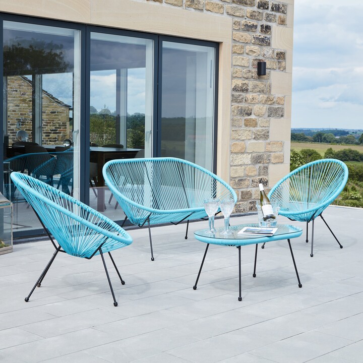Pacific Lifestyle Rio 4 Piece Rattan Seating Set Blue - ShopStyle ...