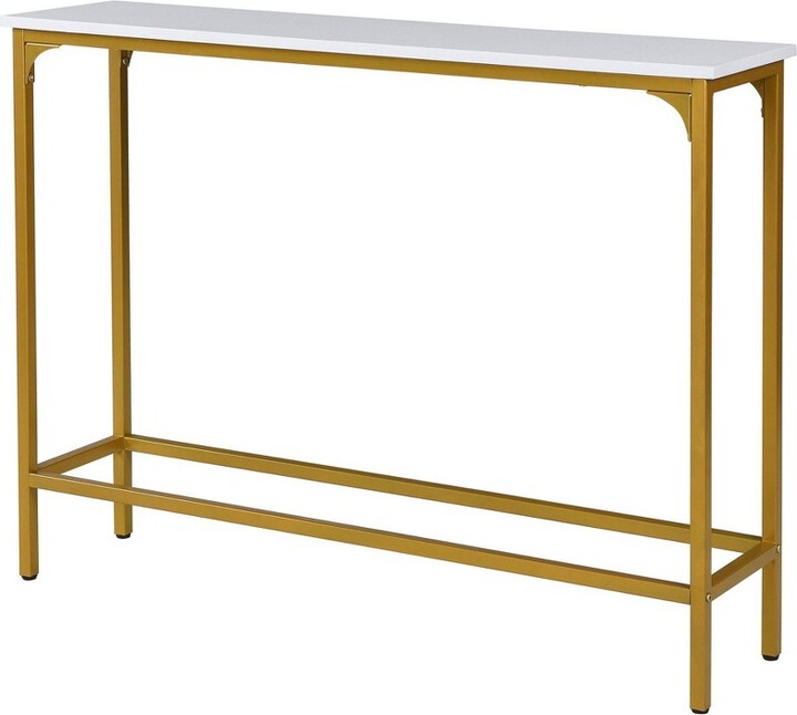 Stella Slim Console Table White/Gold - Carolina Chair & Table - ShopStyle
