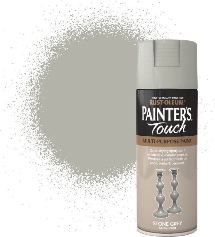 Rust-Oleum Stone Grey Satin Painter's Touch Spray Paint 400ml Stone ...