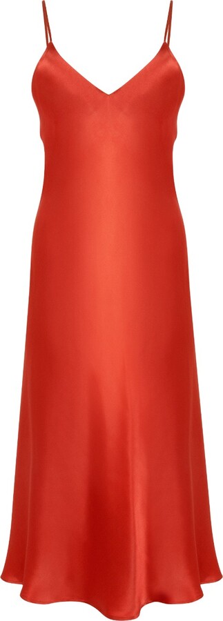 Molly Pepper - Ivy Charmeuse Silk Slip in Cinnamon - ShopStyle Evening ...