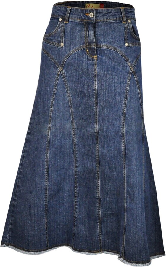 Clove Jeans New Clove Arch Panel Blue Denim Long Maxi A Line Plus Size ...