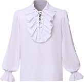 GRACEART Mens Pirate Shirt Ruffle Colonial Shirt Renaissance Poet ...