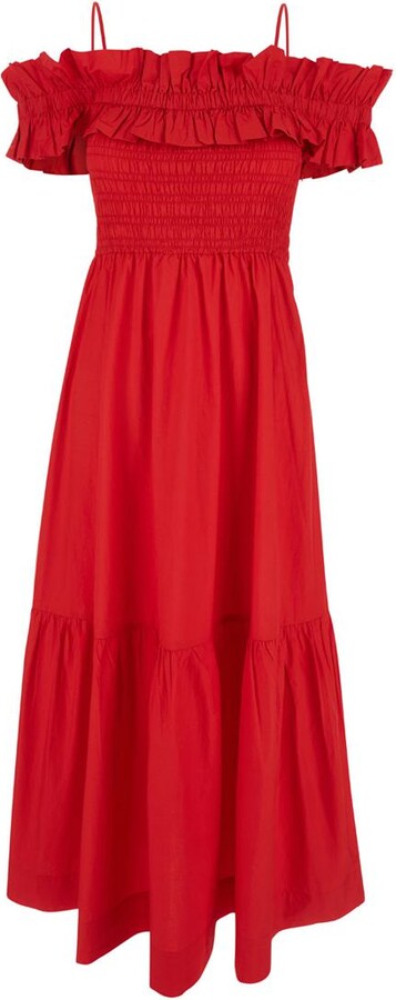 Ganni Cotton Poplin Long Smock Dress - ShopStyle