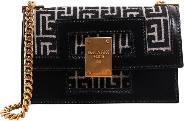 Balmain Monogram Logo Detailed Mini Shoulder Bag - ShopStyle