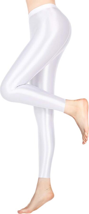 Leohex Satin Glossy Opaque Pantyhose Sexy Stockings Shiny Yoga Leggings