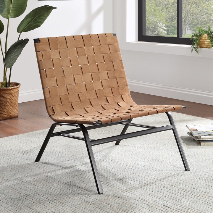 Calvo Woven Brown Leather Accent Chair by Greyson Living - ShopStyle ...