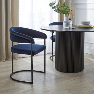 Dunelm Zena Dining Chair, Luxe Navy Velvet Navy - ShopStyle