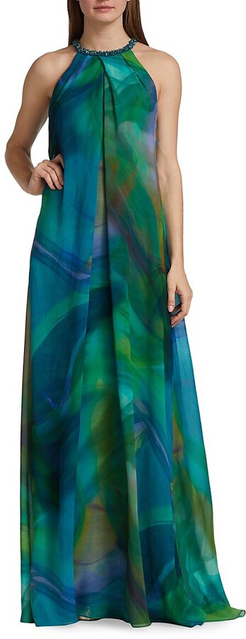 Teri Jon by Rickie Freeman Chiffon Halter Dress - ShopStyle