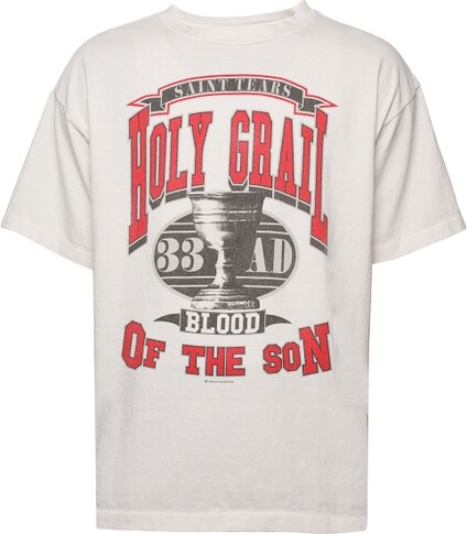 Saint Michael X Denim Tears Holy Grail White Tee - ShopStyle Long ...