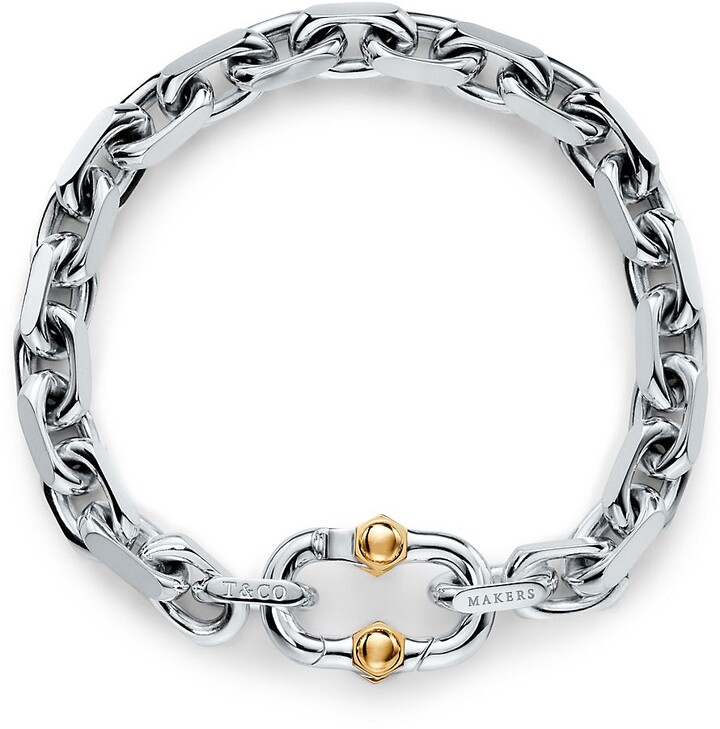 Tiffany & Co. 1837TM Makers wide chain bracelet in sterling silver and ...