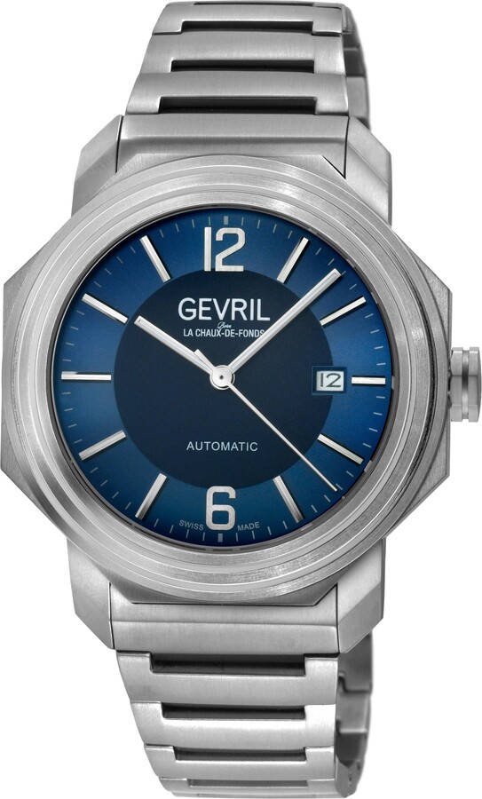 Gevril Roosevelt Titanium Swiss Automatic Watch - Blue - One Size ...