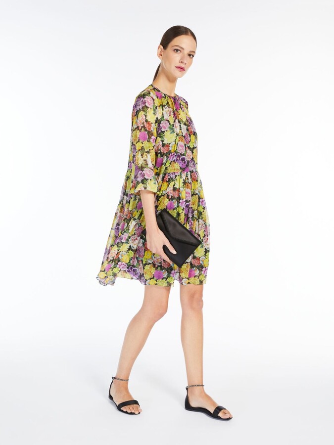 Max Mara Printed silk dress - ShopStyle