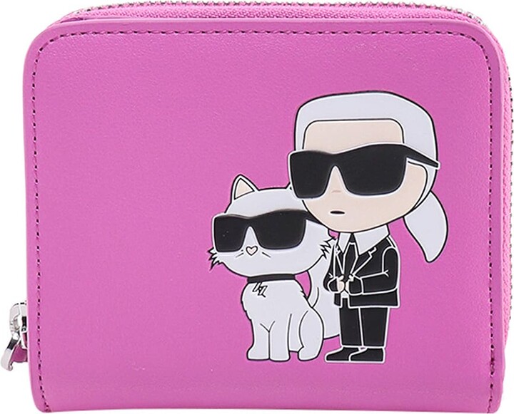 Karl Lagerfeld Paris Leather wallet with Ikonik e Choupette print ...