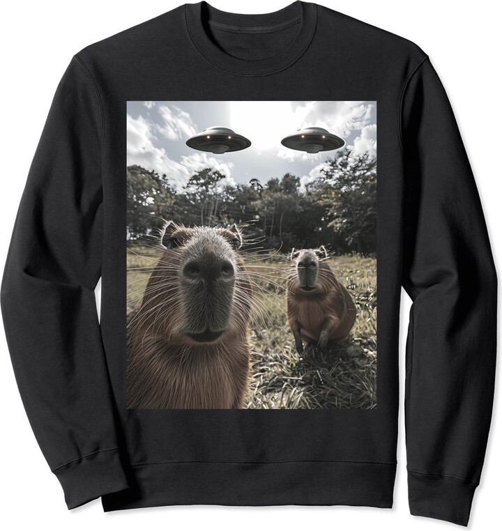 Humor Capybara Lover with Aliens, Meme Photo Funny Capybara Selfie With ...