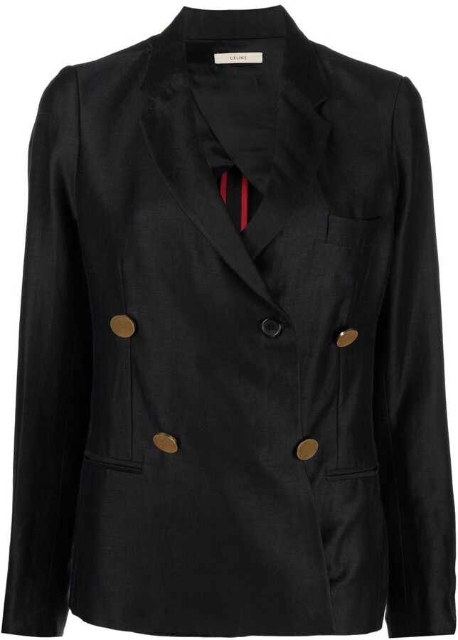 Céline Pre-Owned 2010s Notched Lapels Double-Breasted Blazer - ShopStyle