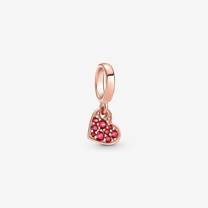 Pandora Red Pave Tilted Heart Dangle Charm - ShopStyle