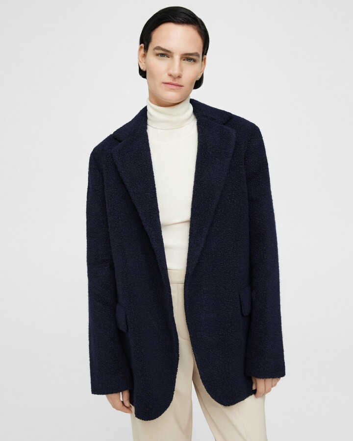Theory Boy Blazer in Teddy Fleece - ShopStyle
