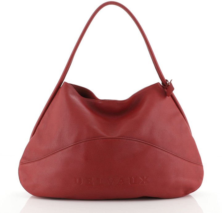Delvaux Logo Shoulder Bag Leather Large - ShopStyle