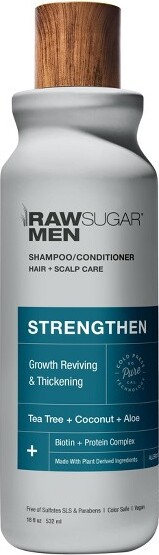 Raw Sugar Men's 2-in-1 Tea Tree + Coconut + Aloe Strength Shampoo ...