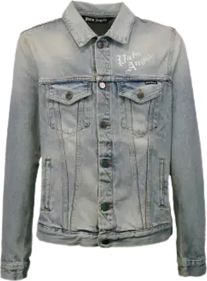 Palm Angels Sacred heart denim jacket - ShopStyle