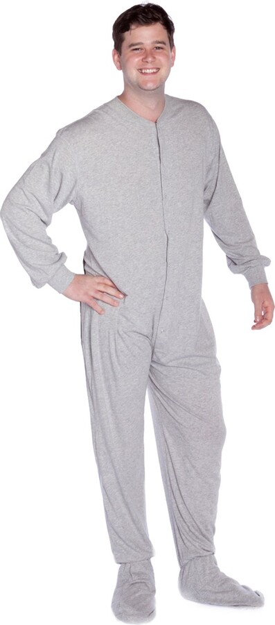 BIG FEET PAJAMA CO. One Piece Cotton Knit Adult Footed Pyjamas Onesie ...