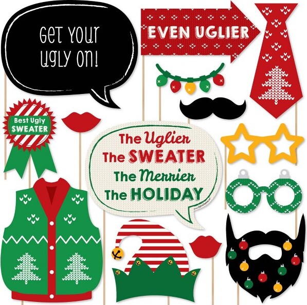 Big Dot of Happiness Ugly Sweater - Holiday and Christmas Party Photo ...