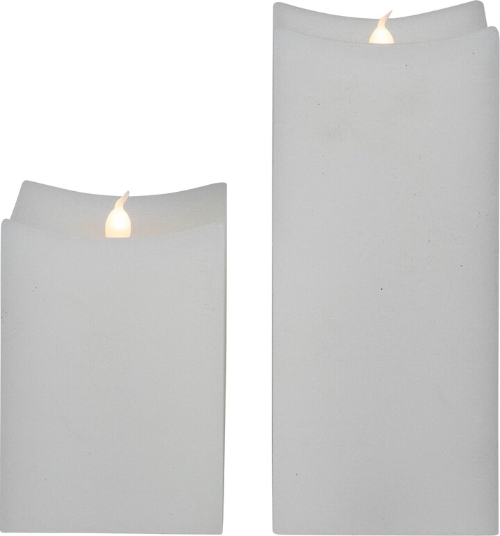 Northlight Set of 2 White Rectangular LED Flickering Flameless Wax ...